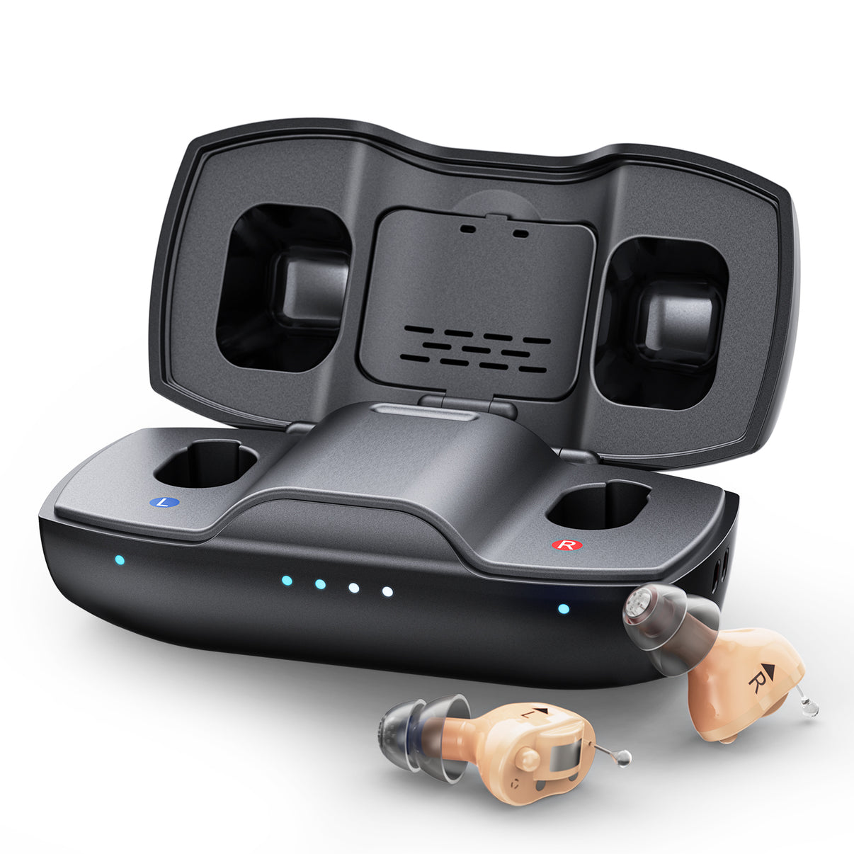 Charging Case for Nova Hearing Aids (Case Color: Black) – ibstonehearing